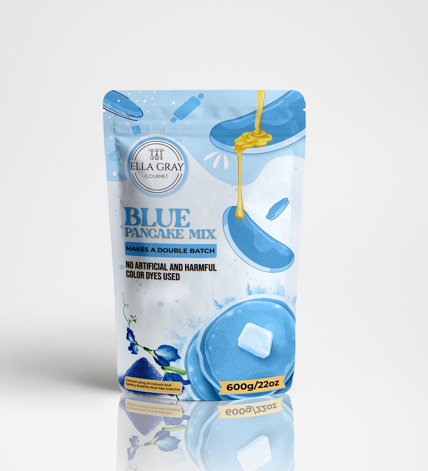 Blue Pancake Mix made with ALL NATURAL dyes and easy to make recipe ...