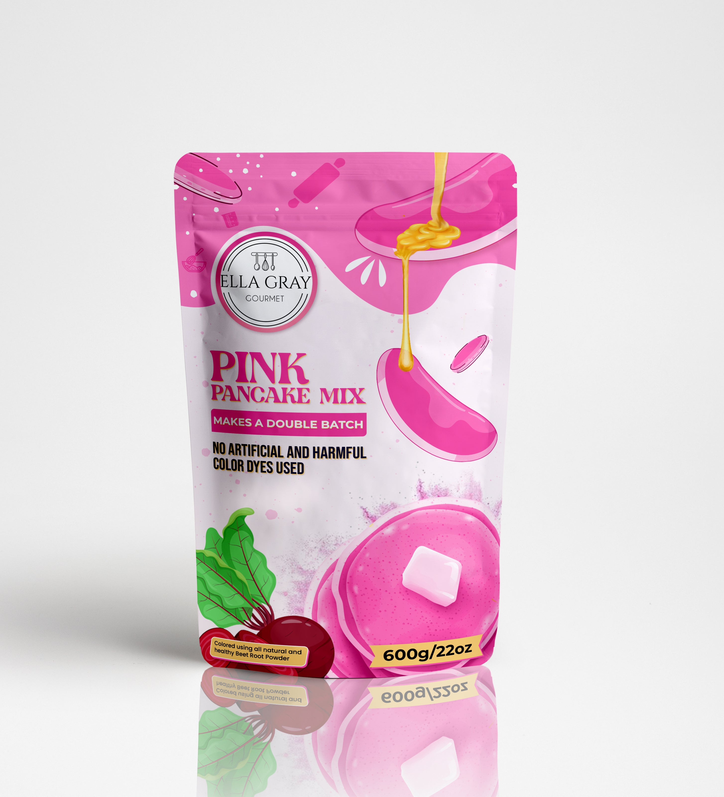 Pink Pancake Mix made with ALL NATURAL dyes and easy to make recipe ...
